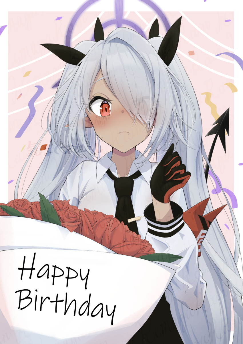 Safebooru - 1girl armband black gloves black necktie black ribbon black ...