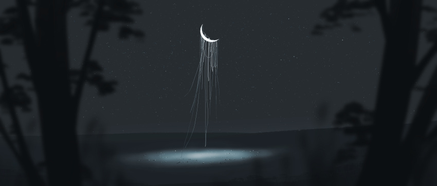 Safebooru - absurdres blurry blurry foreground crescent crescent moon ...