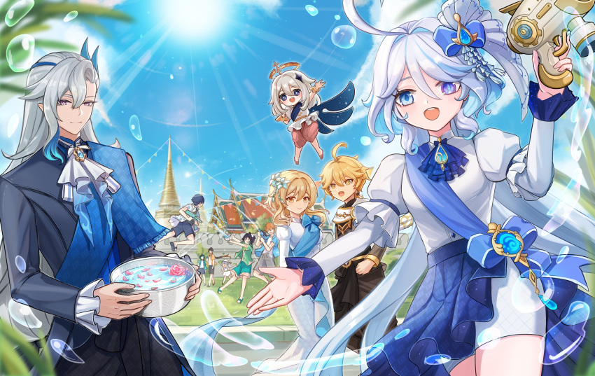 Safebooru - 4girls 6+boys :o absurdres aether (genshin impact) ahoge ...