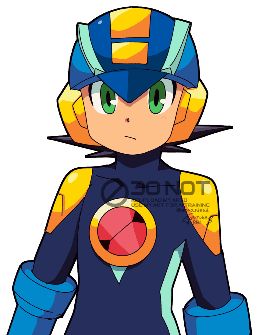 Safebooru - 1boy blue bodysuit blue helmet bodysuit egao nina6 green ...