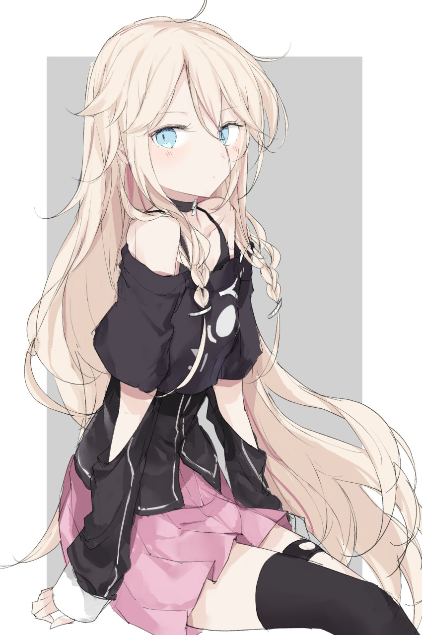 Safebooru 1girl Arms At Sides Black Choker Black Shirt Black 7085