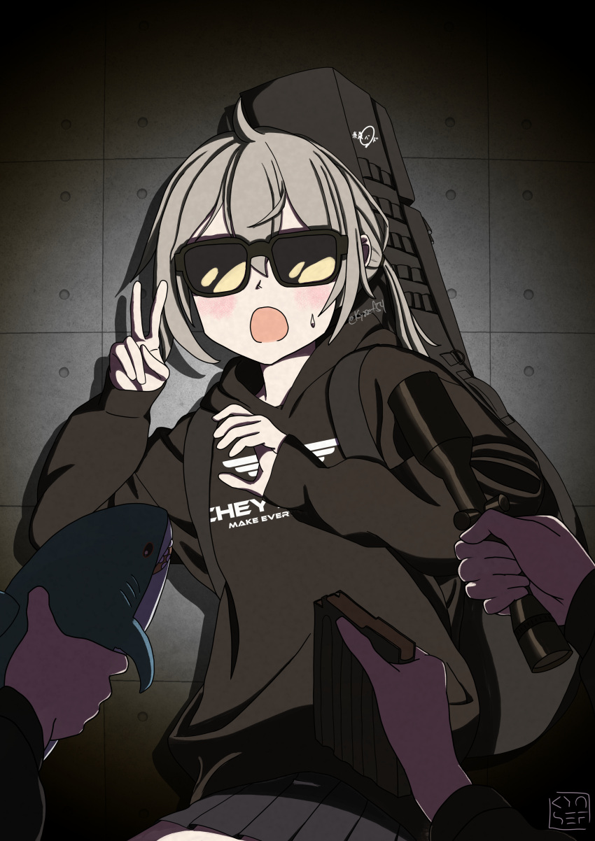 Safebooru - 1girl 3others absurdres ahoge backpack bag black hoodie black skirt blush bocchi the ...