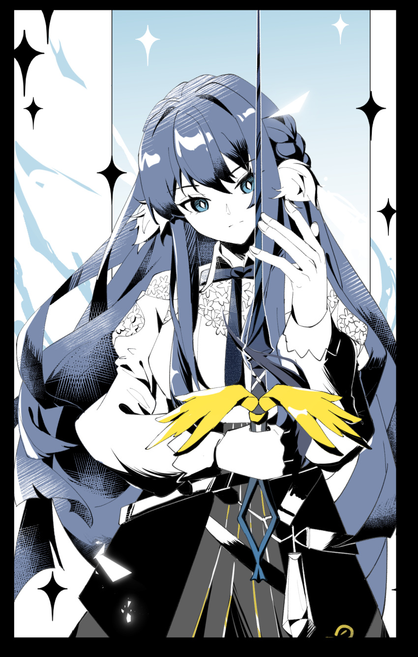 Safebooru - 1girl arknights astesia (arknights) blue hair bright pupils ...