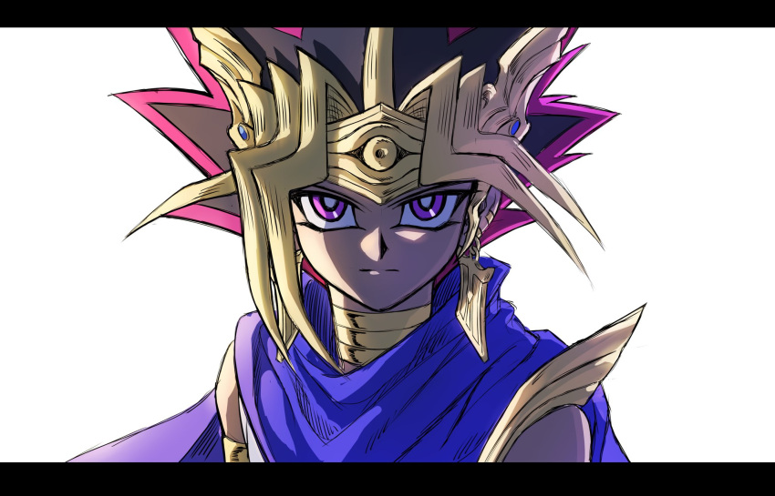 Safebooru - 1boy atem black hair blonde hair blue cape cape dark ...