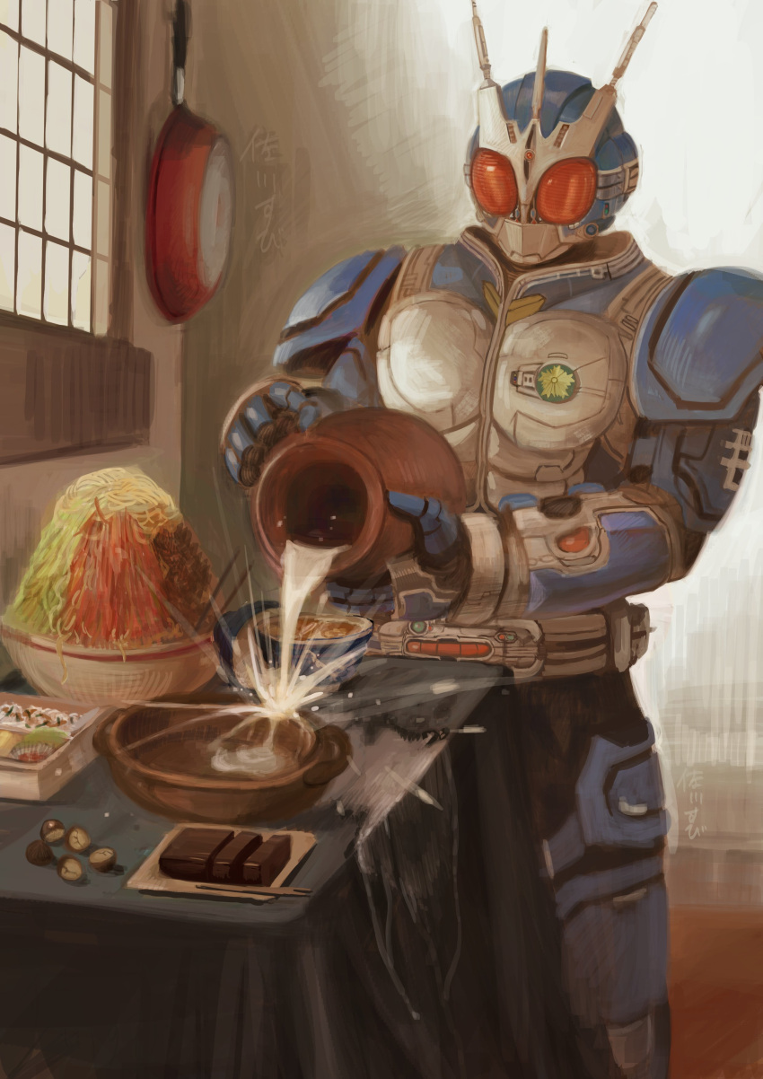 Safebooru - 1boy absurdres armor blue armor blue helmet compound eyes ...