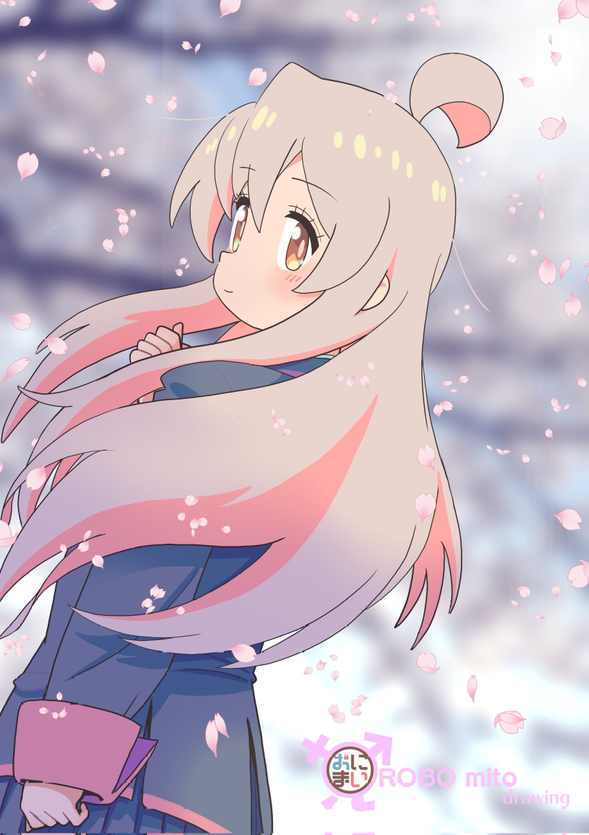 Safebooru - 1girl absurdres ahoge artist name black jacket black skirt blurry blurry background ...