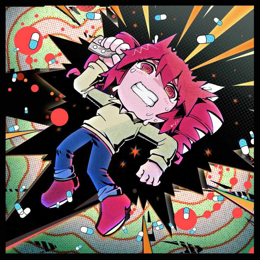 Safebooru - @ @ alternate costume ataman ita (synthesizer v) blue pants ...