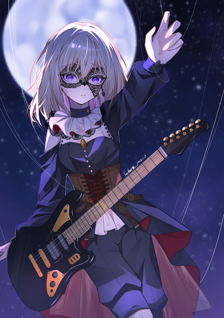 Safebooru - 1girl absurdres bang dream! bang dream! it's mygo!!!!! black dress black mask blonde ...