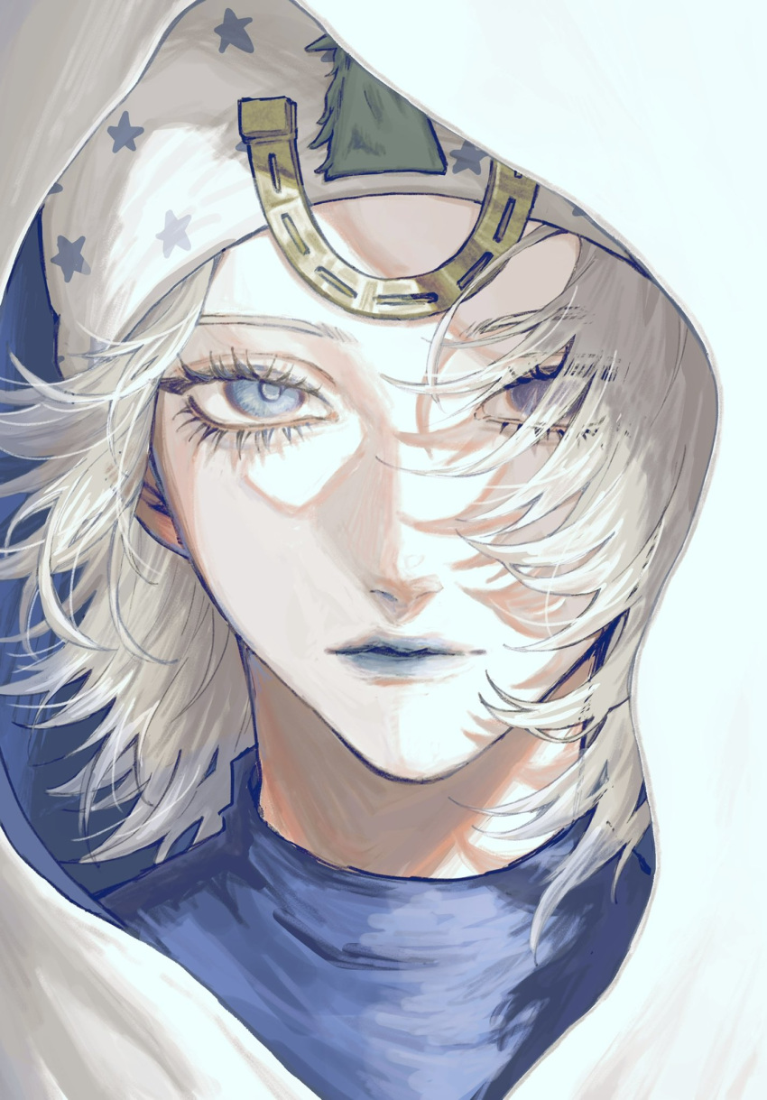 Safebooru - 1boy bishounen blonde hair blue eyes blue lips commentary dixie cup hat hat highres ...