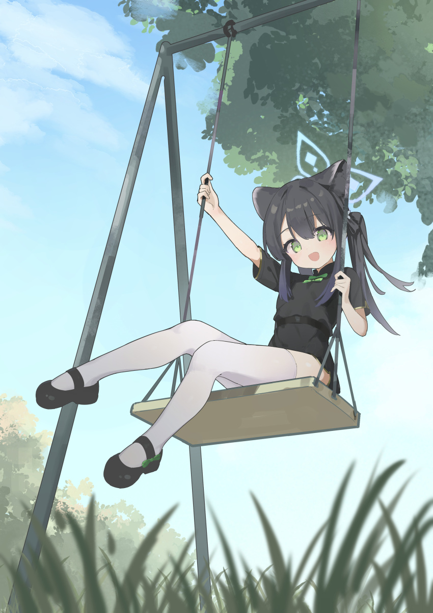 Safebooru - 1girl absurdres animal ear fluff animal ears biluoyao black dress black hair black ...