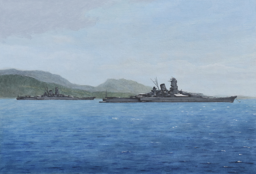 Safebooru - absurdres acrylic paint (medium) atelier bono battleship cannon highres imperial ...