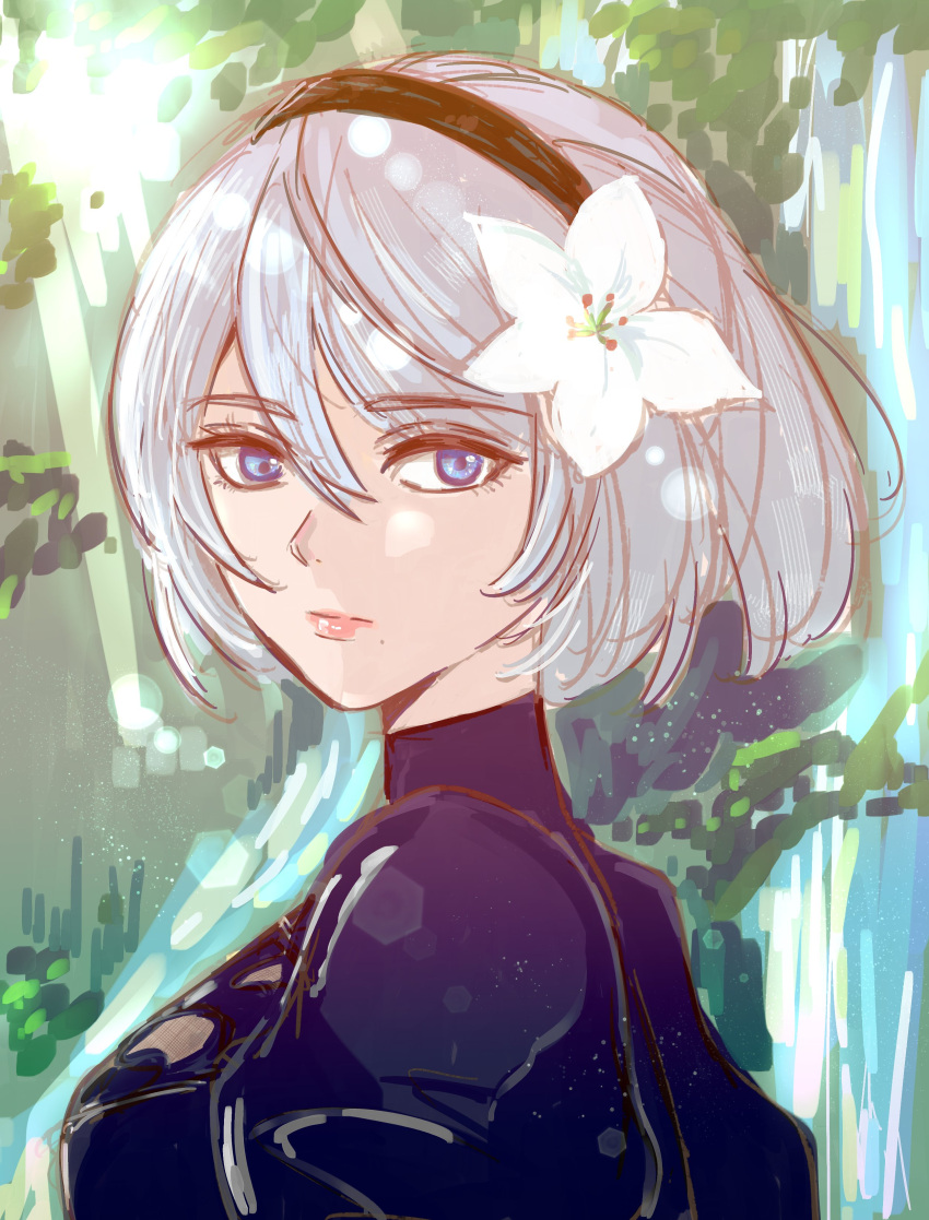 Safebooru - 1girl 2b (nier:automata) absurdres black hairband blue eyes ...
