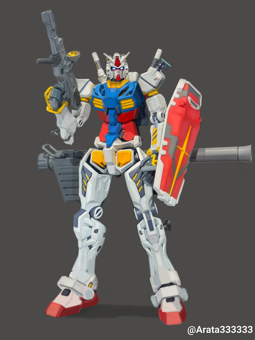 Safebooru - arata (arata333333) armor bazooka (gundam) beam rifle blue ...