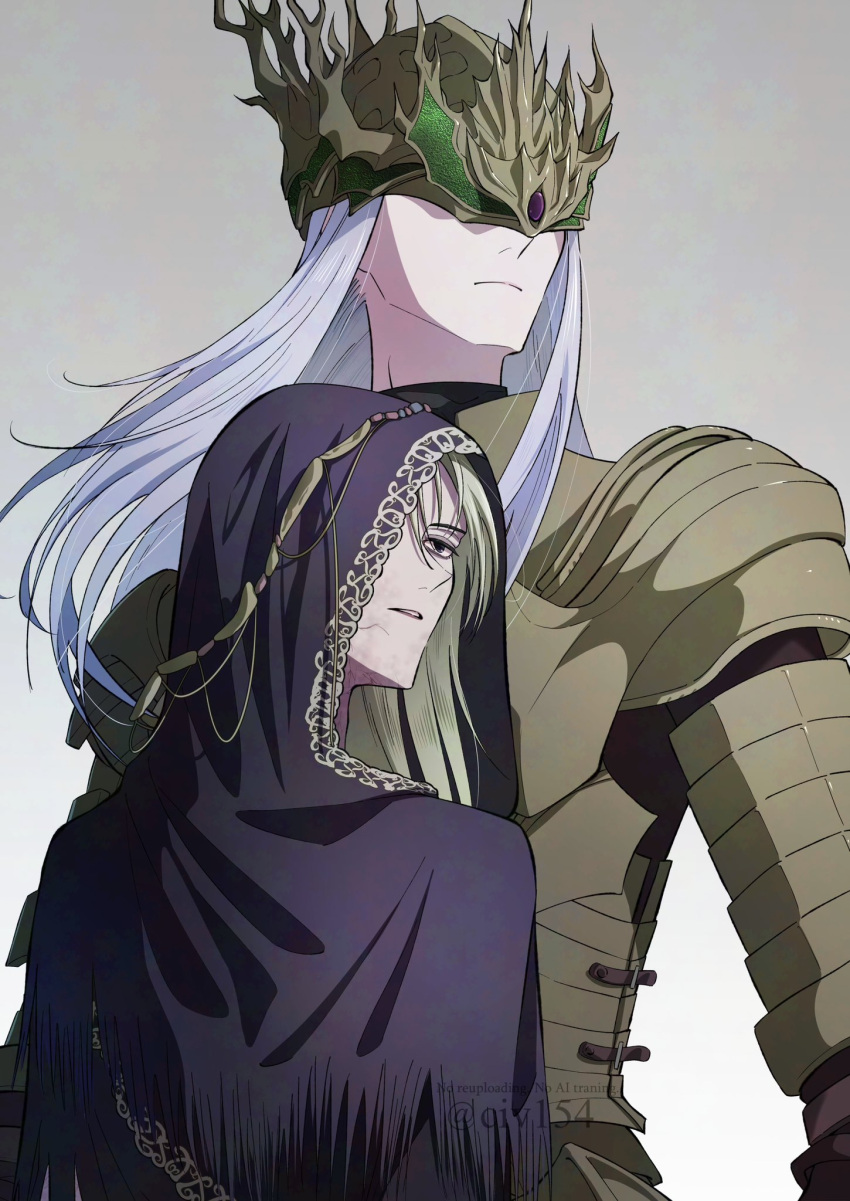Safebooru - 2boys armor artist name black robe blonde hair civ154 ...
