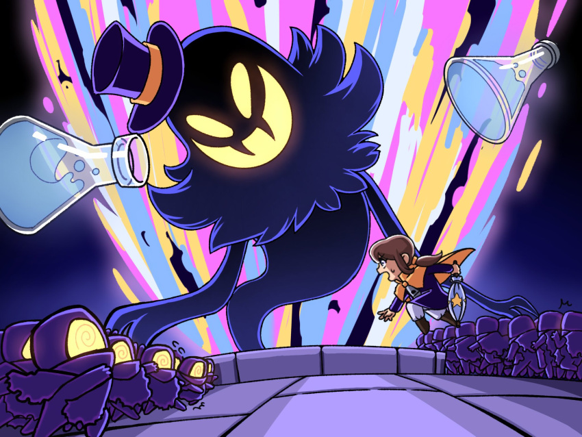 Safebooru - 1boy 1girl a hat in time blue umbrella boots boss fight ...