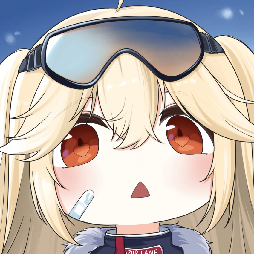 Safebooru - 1girl azur lane bluecher (azur lane) goggles on head long hair open mouth quancy ...