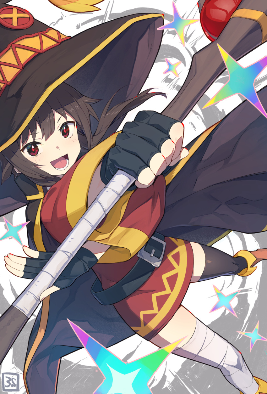 Safebooru - 1girl 3s (tarariko) artist logo asymmetrical legwear bandaged leg bandages belt ...