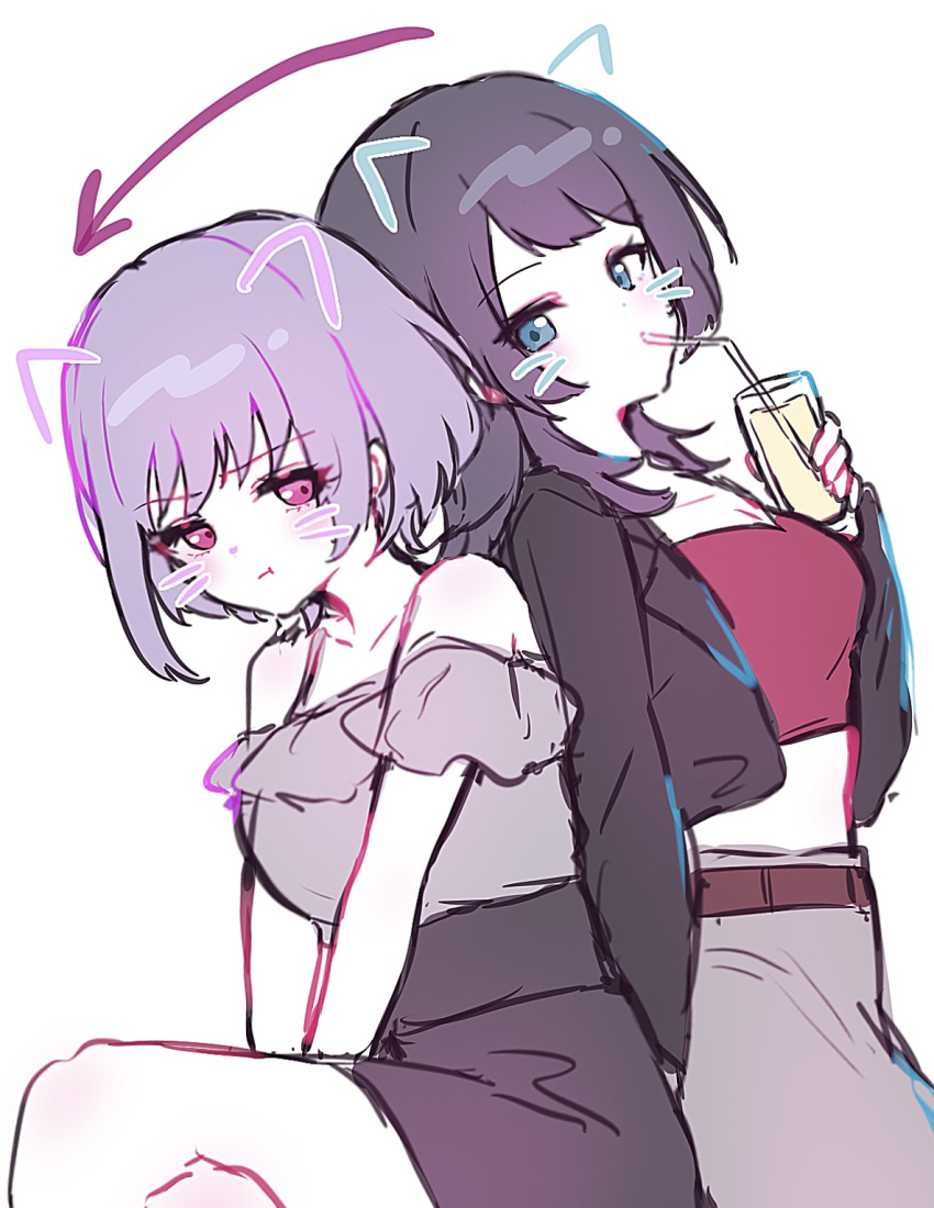 Safebooru - 2girls arrow (symbol) back-to-back bang dream! bang dream! it's mygo!!!!! belt black ...