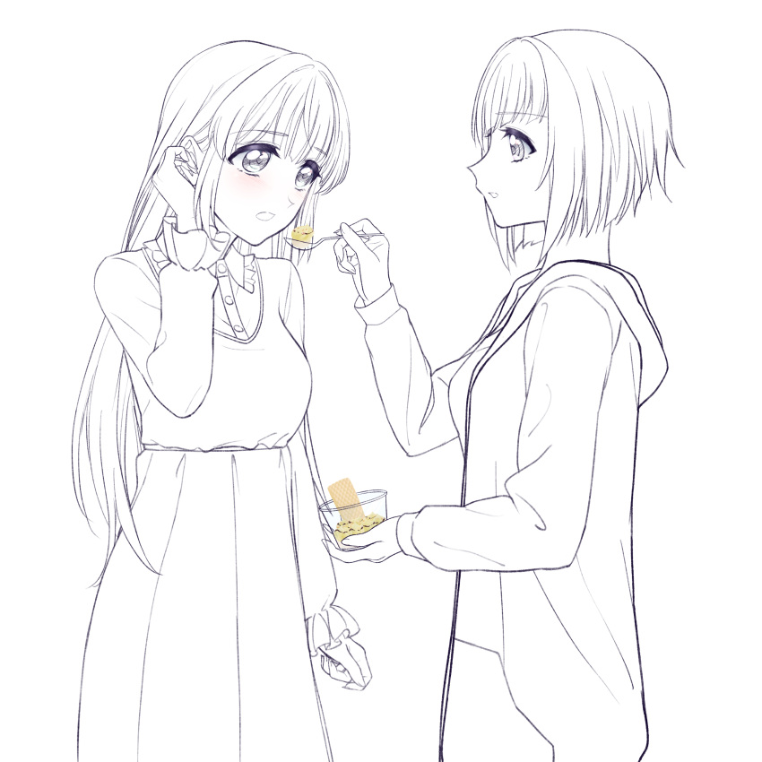 Safebooru - 2girls :o absurdres aegis zan blush bob cut breasts choker ...