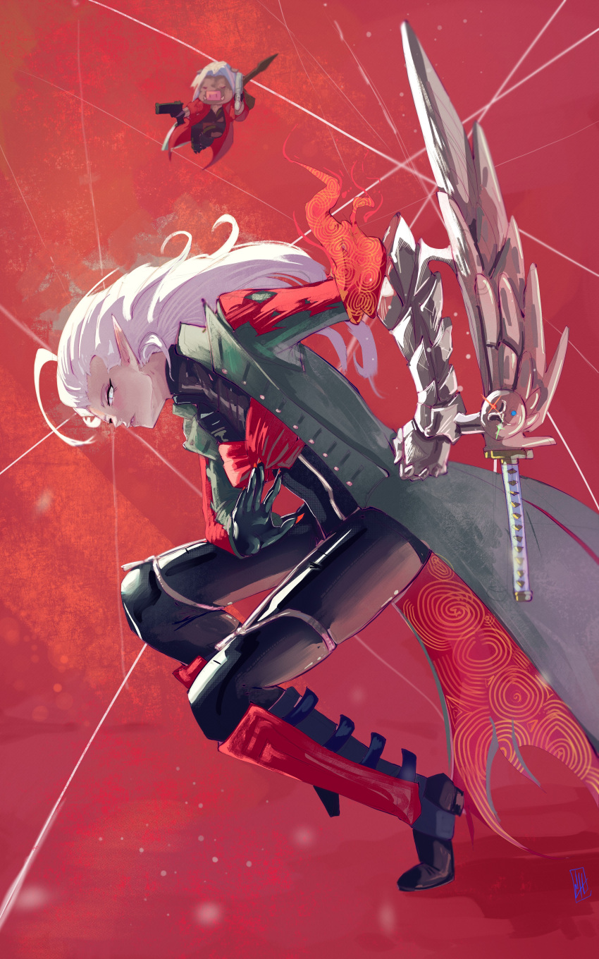 Safebooru - 1girl absurdres ahoge black coat black gloves black pants ...