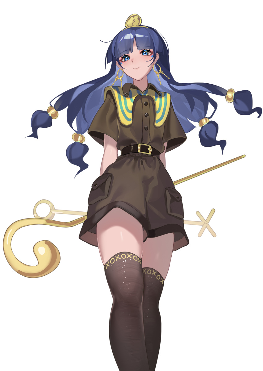 Safebooru - 1girl absurdres ailu elf arms behind back belt belt buckle black belt black ...