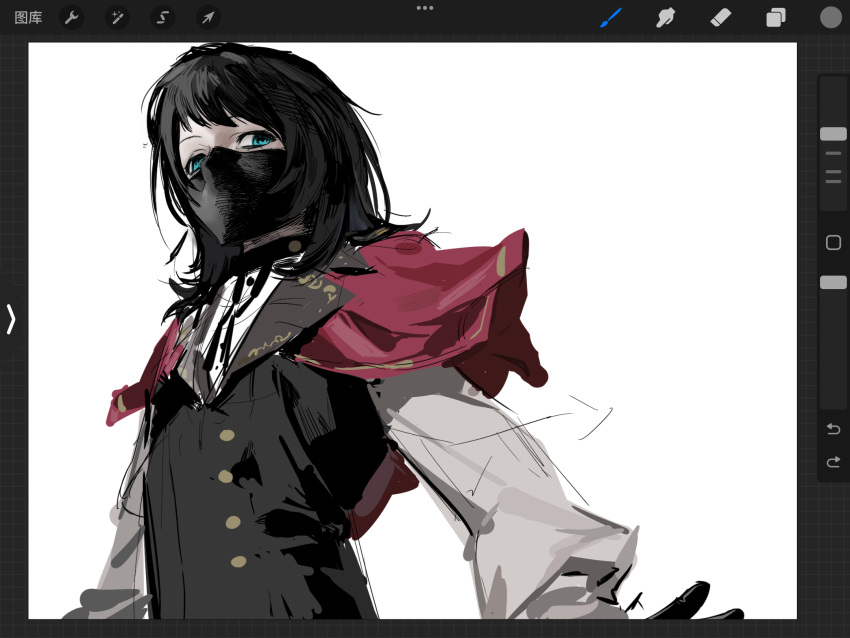 Safebooru - 1girl art program in frame bang dream! bang dream! it's mygo!!!!! black hair black ...