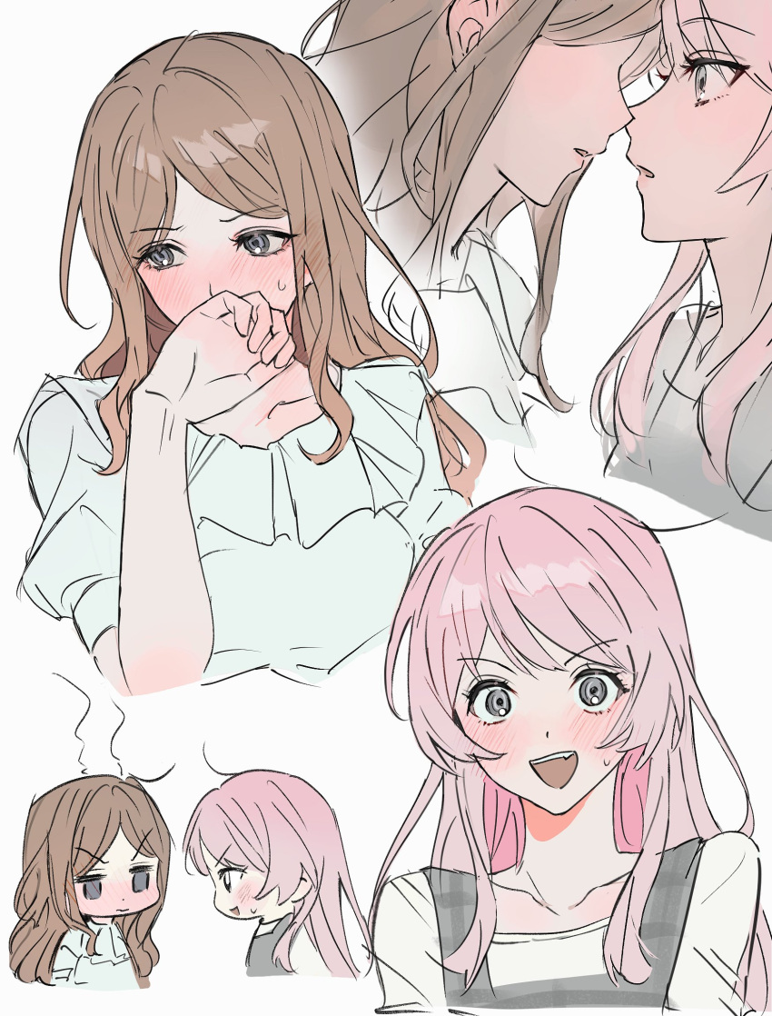 Safebooru - 2girls bang dream! bang dream! it's mygo!!!!! blush brown hair chibiya1010 chihaya ...