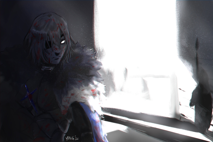 Safebooru - 1boy armor black armor blonde hair blood blood on clothes ...