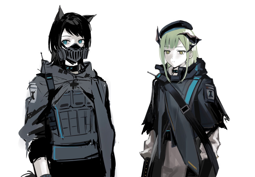 Safebooru - 2girls arknights bang dream! bang dream! it's mygo!!!!! black choker black hair blue ...