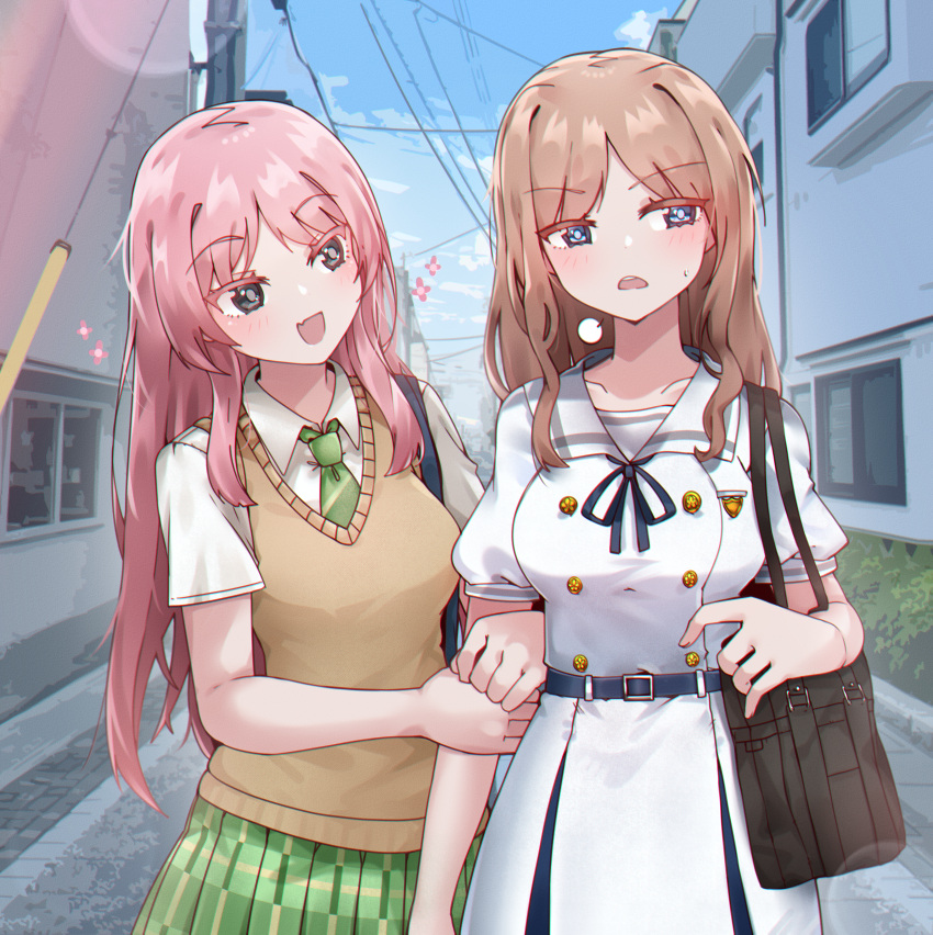 Safebooru - 2girls absurdres bag bang dream! bang dream! it's mygo!!!!! blue eyes blue sky blush ...