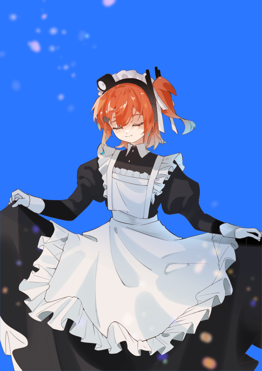 Safebooru - 1girl a.i. voice absurdres adachi rei alternate costume apron black dress blue ...