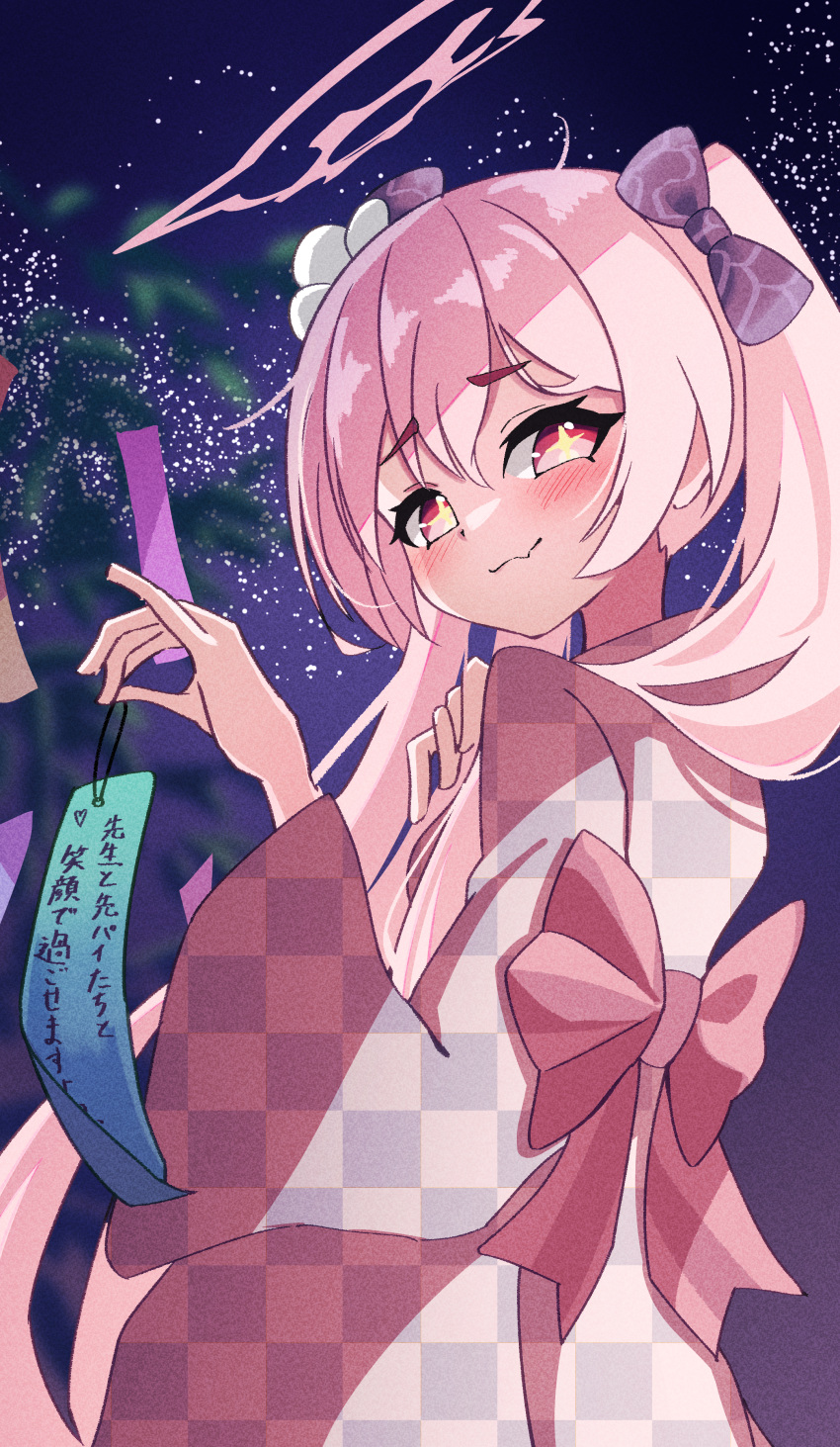 Safebooru - 1girl :3 absurdres back bow blue archive blush bow commentary request double-parted ...