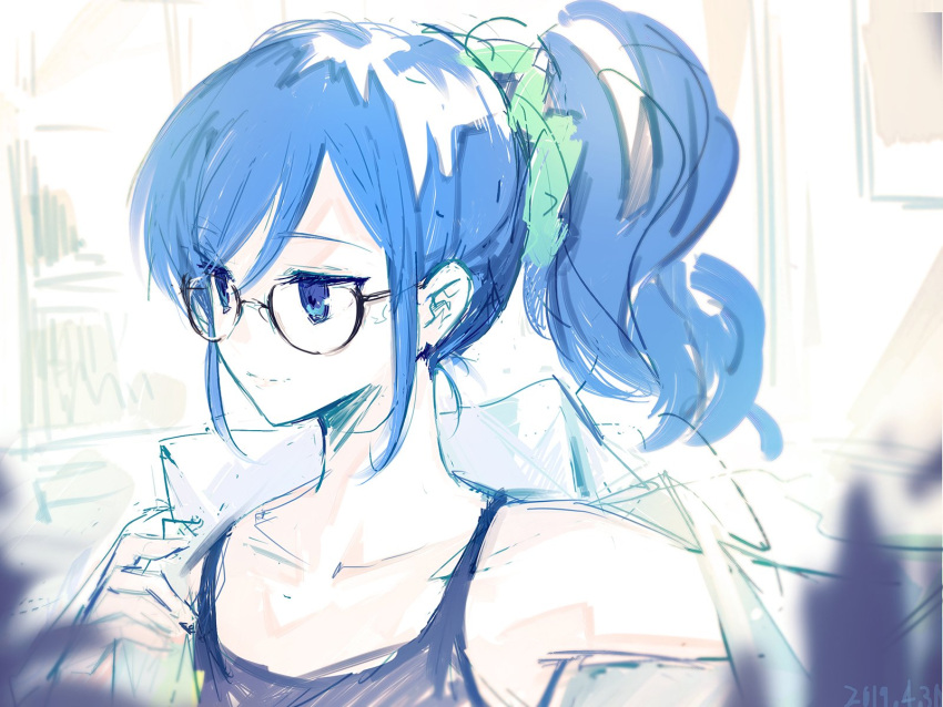 Safebooru - 1girl aikatsu! aikatsu! (series) anna 039 bare shoulders blue eyes blue hair ...