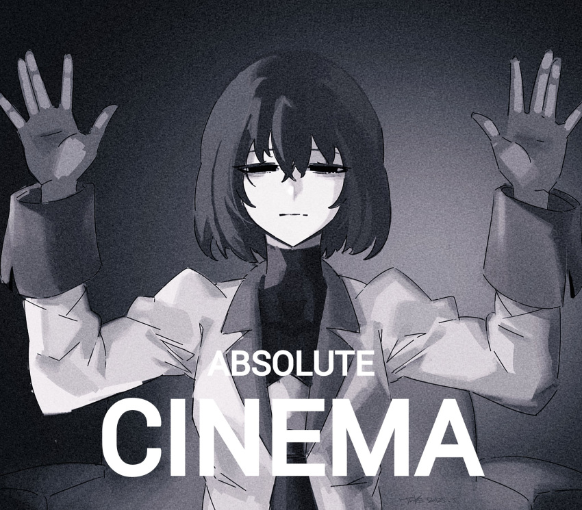 Safebooru - :| absolute cinema (meme) closed mouth couch english ...
