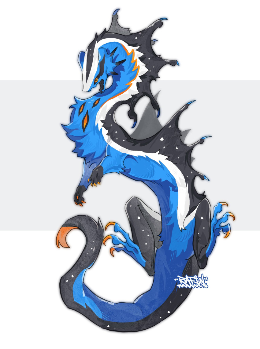 Safebooru - animal ears back fin bairizuomeng black skin blue skin ...