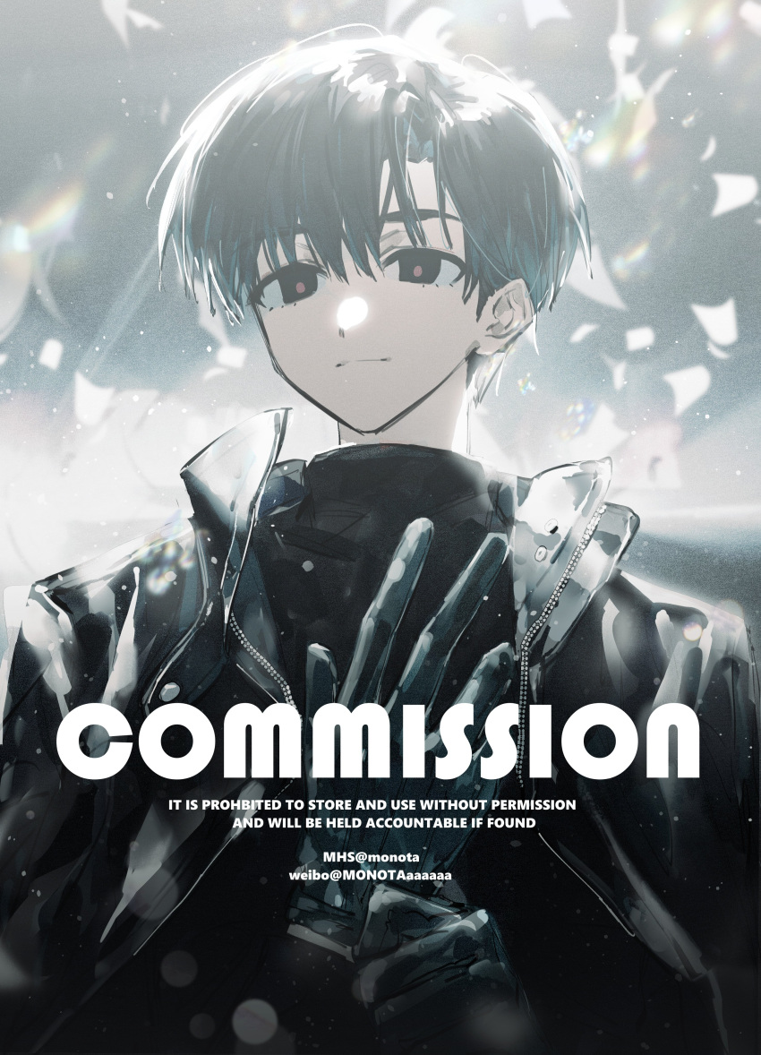 Safebooru - 1boy absurdres adjusting clothes adjusting gloves black eyes black gloves black hair ...