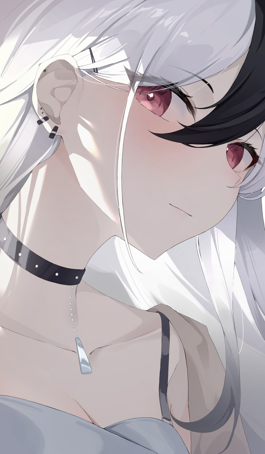 Safebooru - 1girl absurdres black choker black hair blue archive blush breasts choker close-up ...