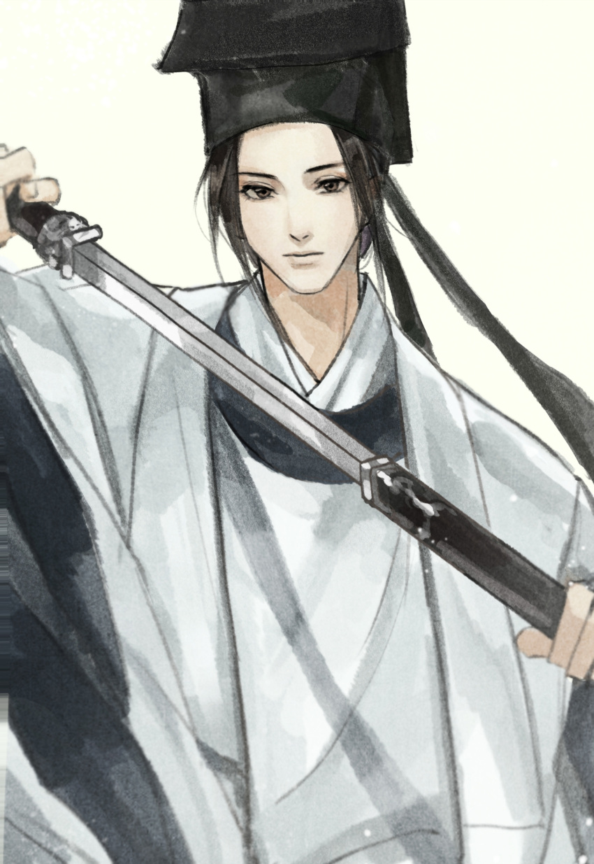 Safebooru - 111218422 1boy absurdres bishounen black eyes black hair black hat chinese clothes ...