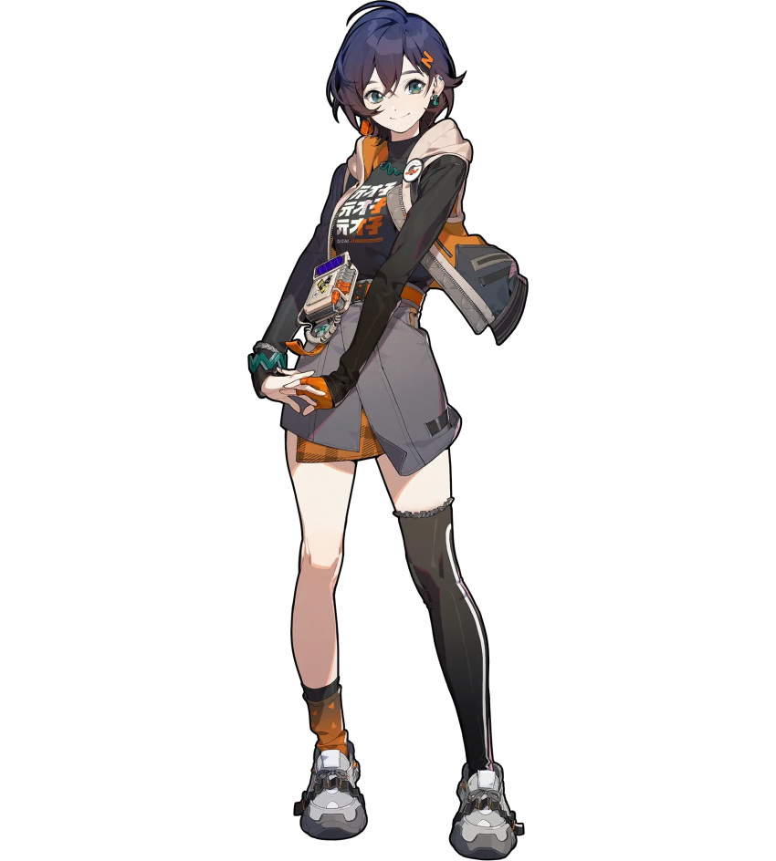 Safebooru - 1girl bad source belle (zenless zone zero) belt black shirt black thighhighs blue ...