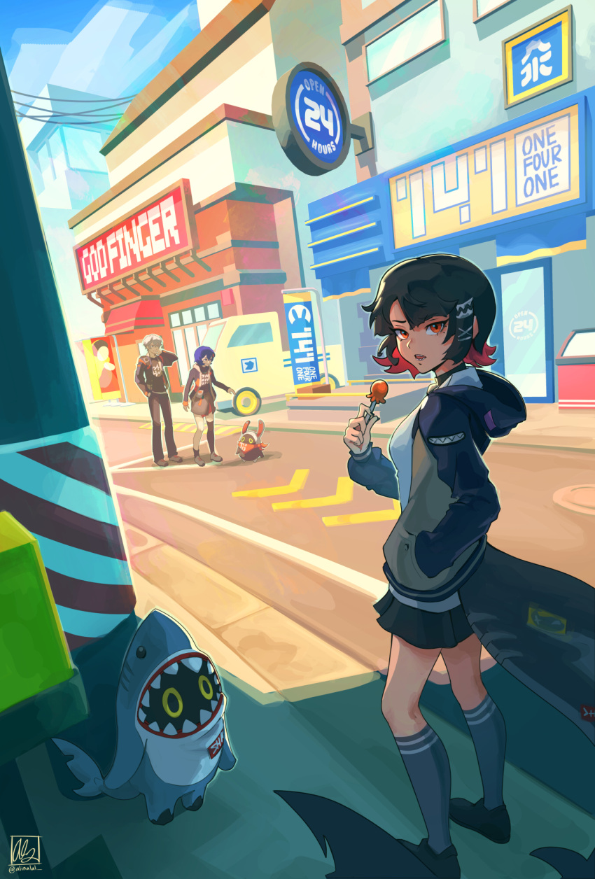 Safebooru - 1boy 2girls alina l bangboo (zenless zone zero) belle ...