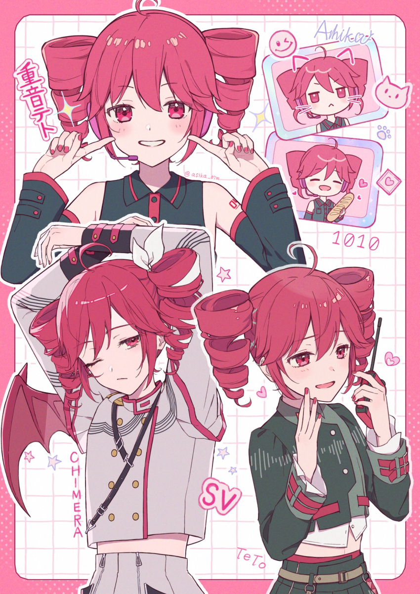 Safebooru - 3girls ahoge armpit crease arms up ashika (yftcc948) baguette belt black hair black ...