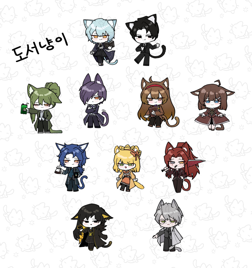 Safebooru - 5boys 6+boys absurdres angela (project moon) animal ears ...