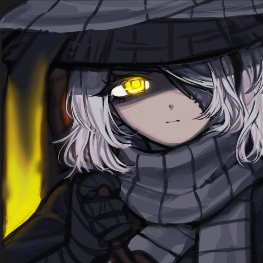 Safebooru - 1girl bandage over one eye bandaged arm bandages conical hat faust (project moon ...