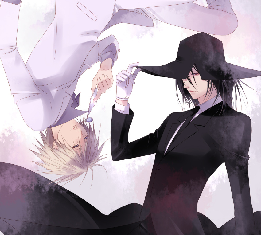 Safebooru - akabane kurodo akabane kuroudo black hair blonde hair card ...