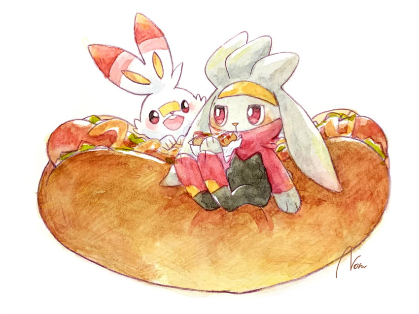 Safebooru - bright pupils full body hot dog no humans non (kumakawayusu ...