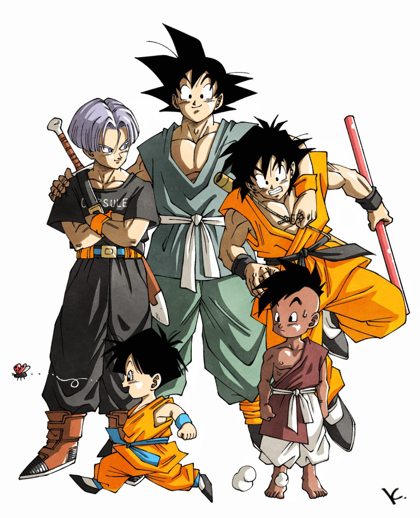 Safebooru - 1girl 4boys barefoot black hair blue eyes boots brown boots ...