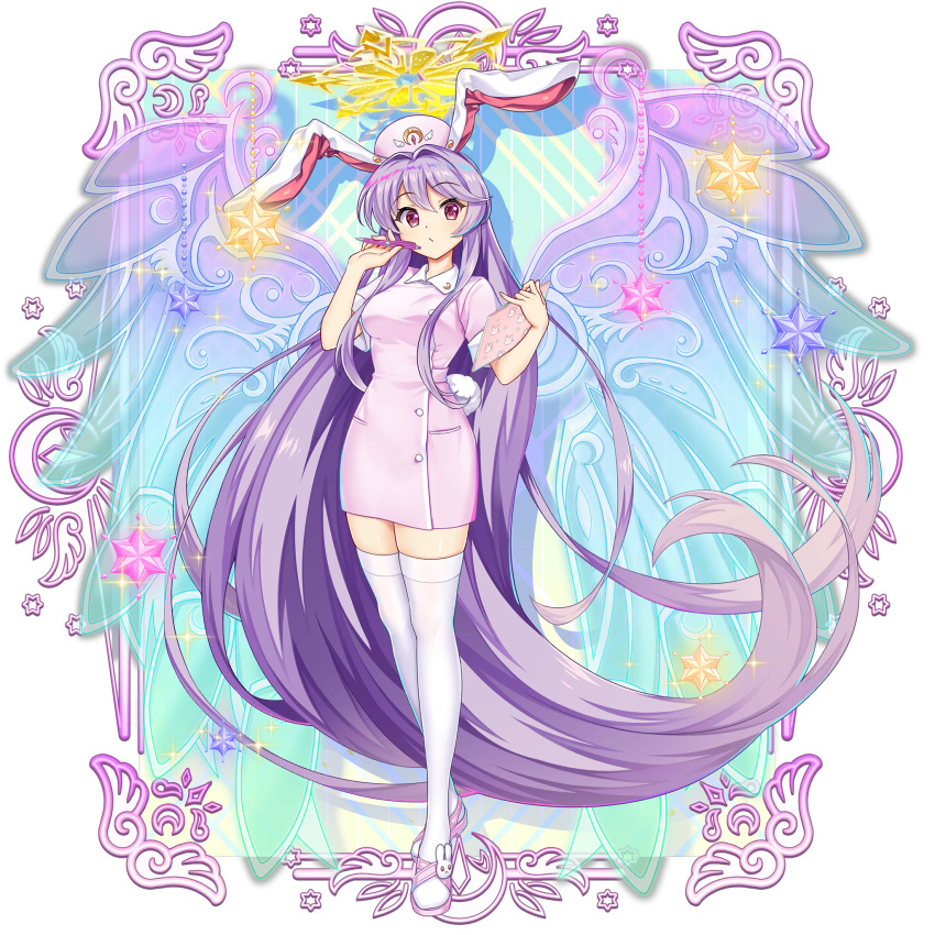 Safebooru - 1girl absurdly long hair alternate costume animal ears breasts closed mouth dress ...