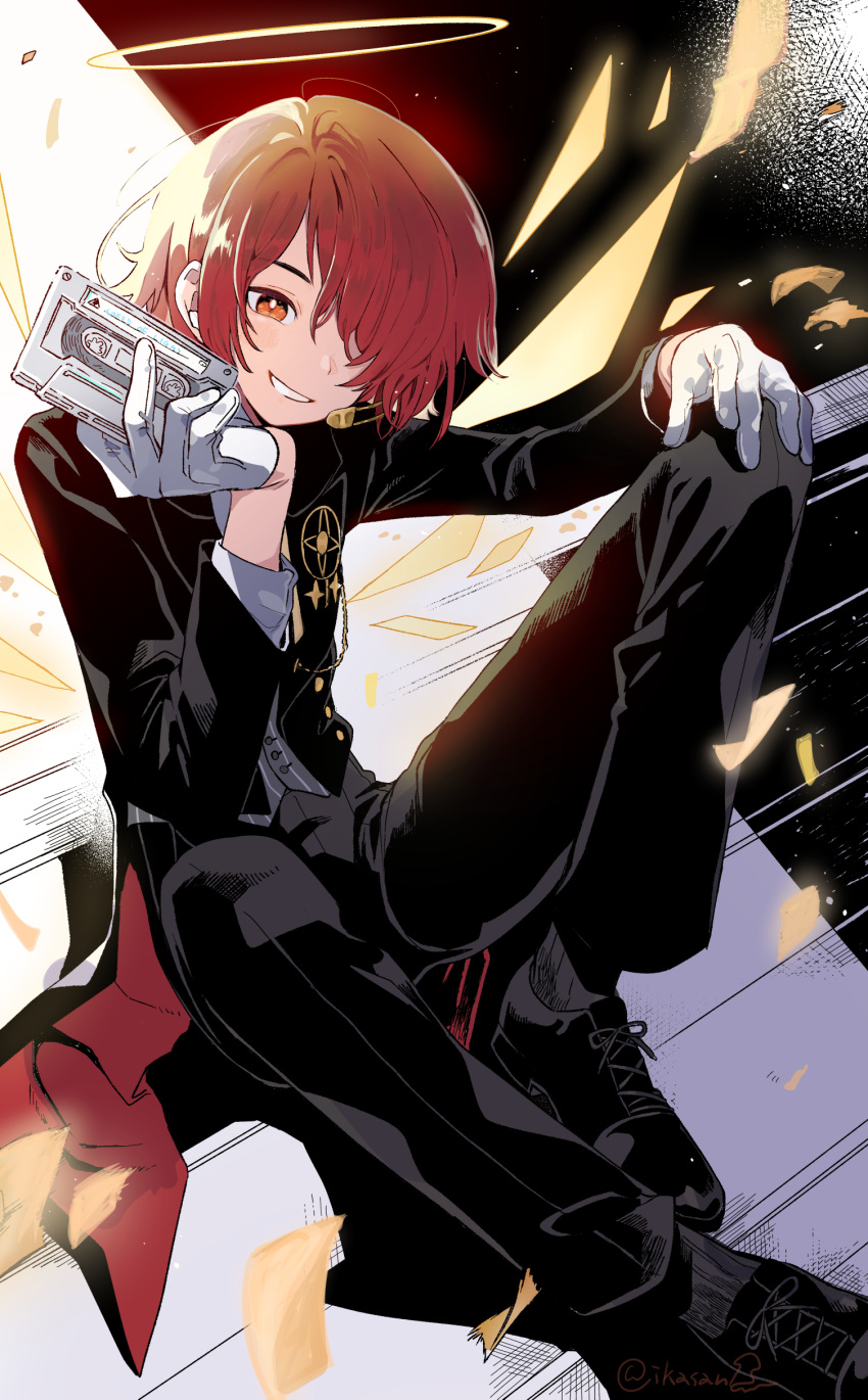 Safebooru - 1girl absurdres ambience synesthesia arknights black jacket black pants black shoes ...