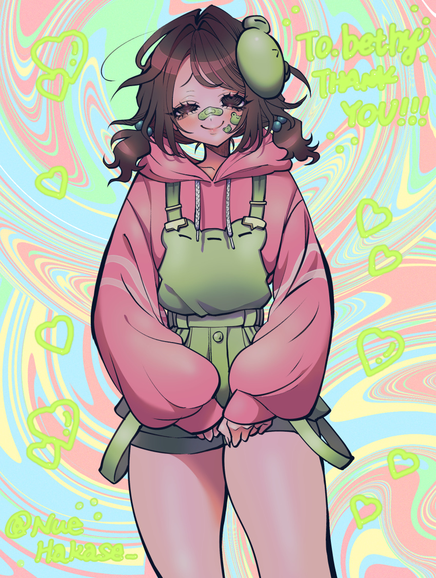 Safebooru - 1girl abstract background absurdres bandaid bandaid on face bandaid on nose bethy ...