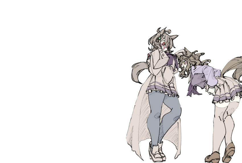 Safebooru - 2girls agnes tachyon (umamusume) ahoge animal ears blush bow bowtie braid breasts ...